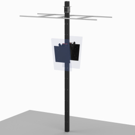 Digital Signage Kiosk Pole Stand 144” H with 1 Double Sided Tilting ...